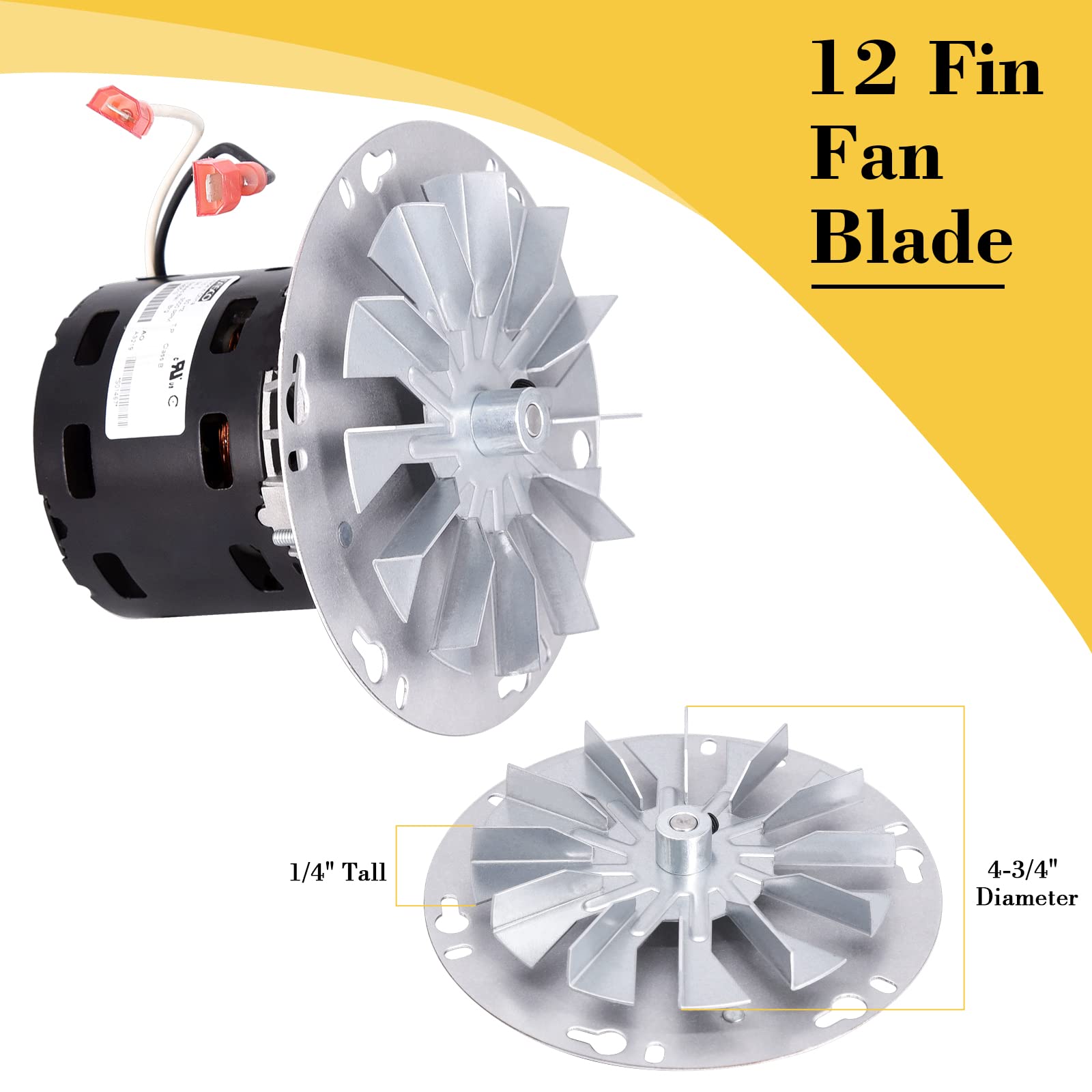 Adviace Replacement PU-076002B Combustion Blower Motor for Englander & England 25-PDVC 55-SHP10 25-PDV 25-PAH 25PDVC 55-SHP10L 55-SHP22 25-EP Pellet Stoves