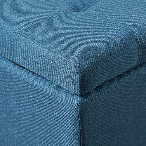 Christopher Knight Home Mission Fabric Storage Ottoman, Dark Blue, 18.75 x 50.50 x 16.00 inches