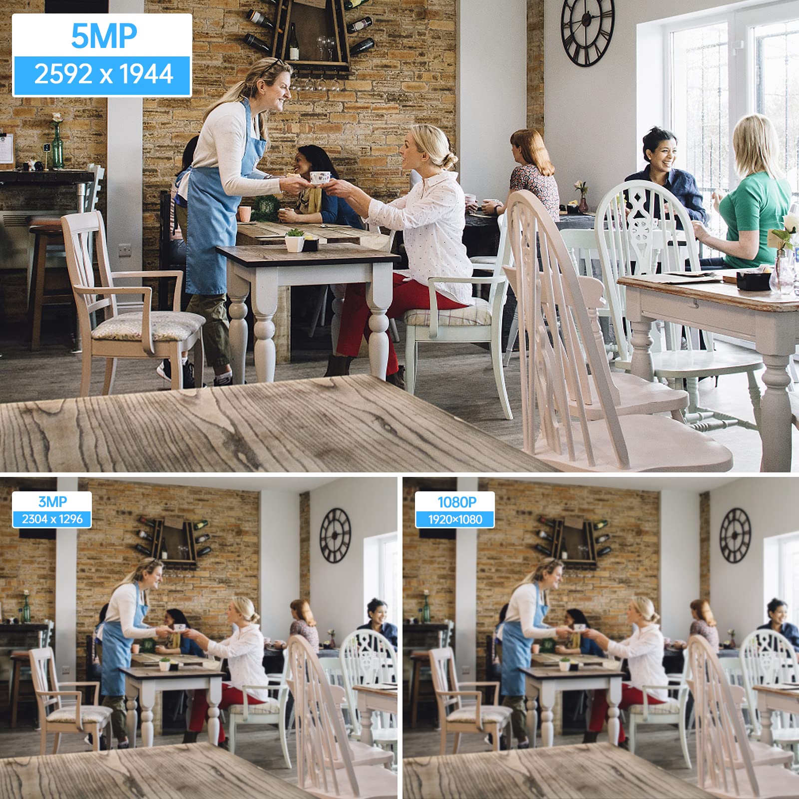 5MP Wireless Security Camera System with Two Way Audio, SAFEVANT 8 Channel NVR with 8pcs HD Cameras Surveillance System WiFi Camera System Home CCTV for Outdoor Indoor Use, 3TB HDD