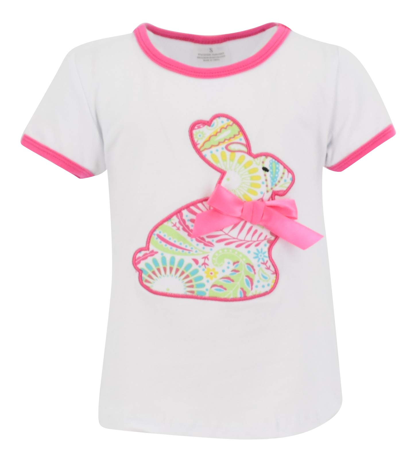 Unique Baby Girls Paisley Easter Bunny Easter Outfit (7/XXL, Pink)