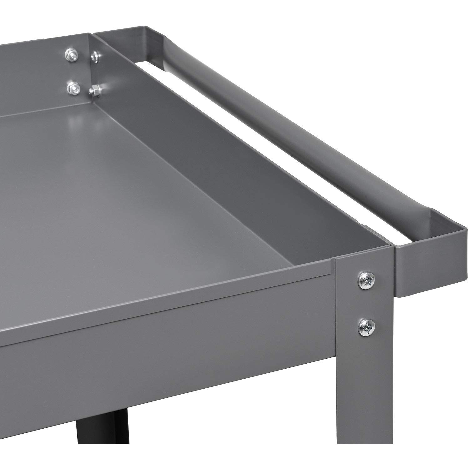 Global Industrial 2 Shelf Deep Tray Steel Stock Cart, 800 Lb. Capacity, 36"L x 24"W x 32"H