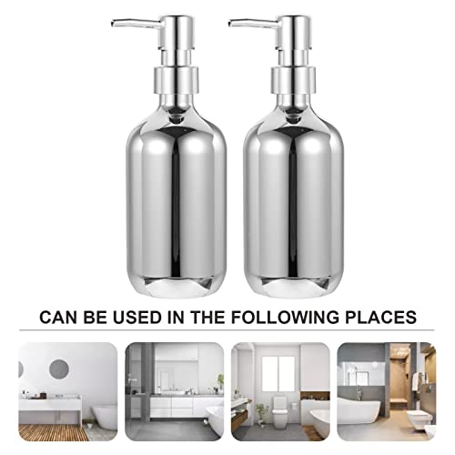2pcs Lotion Bottle Clear Container Kitchen Soap Dispenser Clear Plastic Containers Shampoo Bottle Home Soap Bottle Hand Foaming Soap The Pet Push Type Travel Toner Bottle