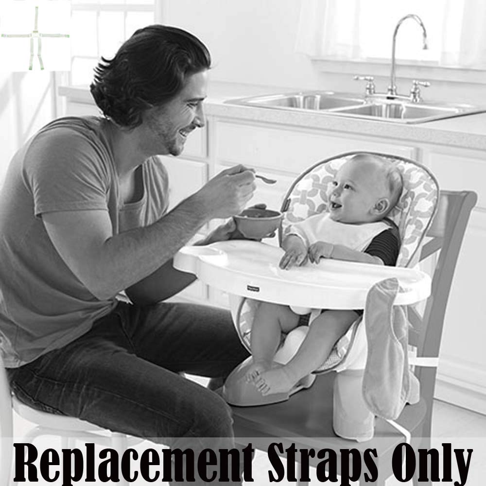 Replacement Parts for Space Saver High Chair - Fisher-Price Spacesaver High Chair CLR40 - Replacement Straps ~ 2 Waist Straps, 2 Shoulder Straps, and 1 Crotch Strap