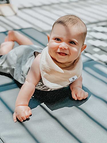 Diaper Squad 100% Organic Cotton Neutral Solid 10-Pack Baby Drool Bandana Bibs for Boys and Girls, Plain Colors