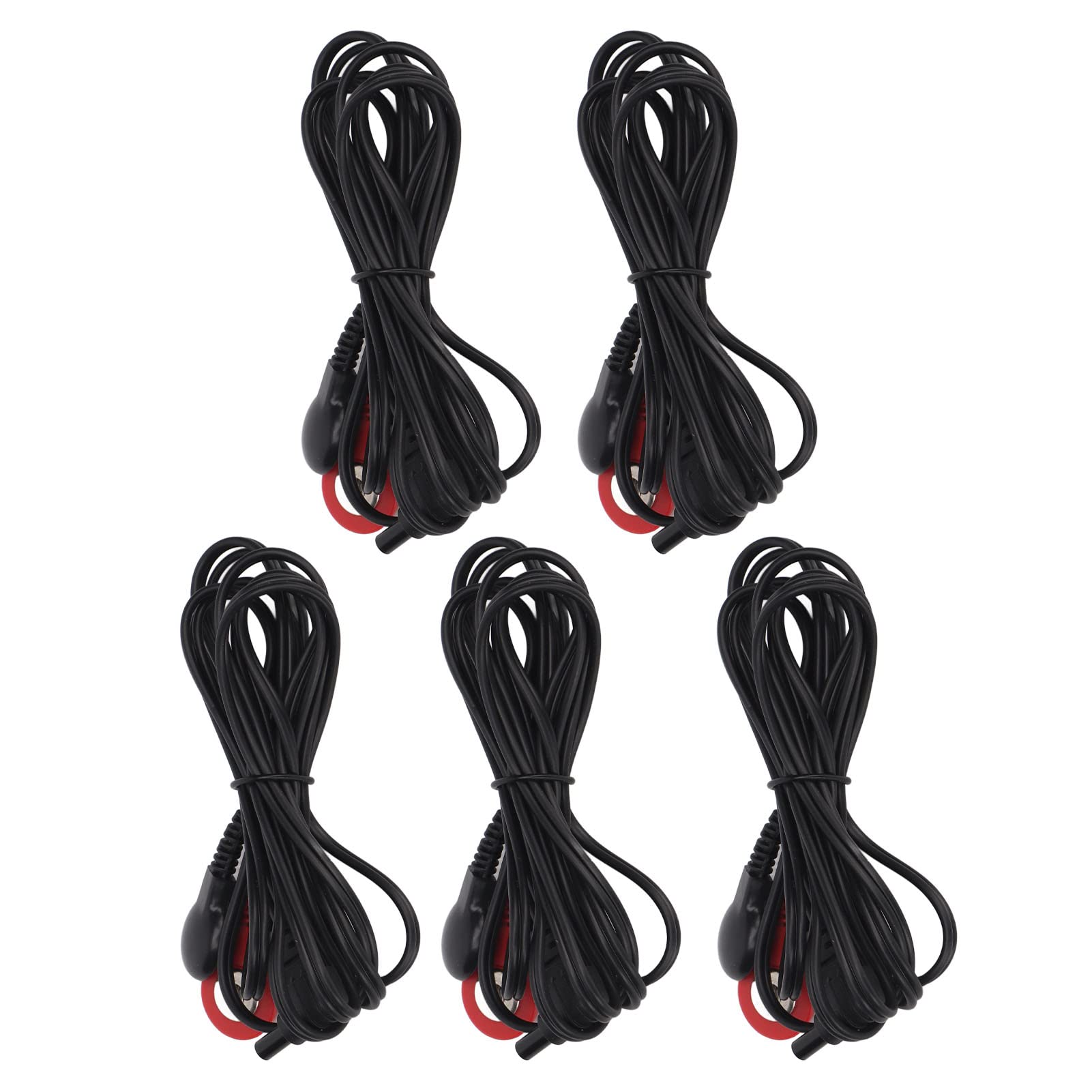 5pcs Black Electrode Wire 2.35mm Plug Electrode Wire for TENS Machine Digital Treatment Machine 4.9ft