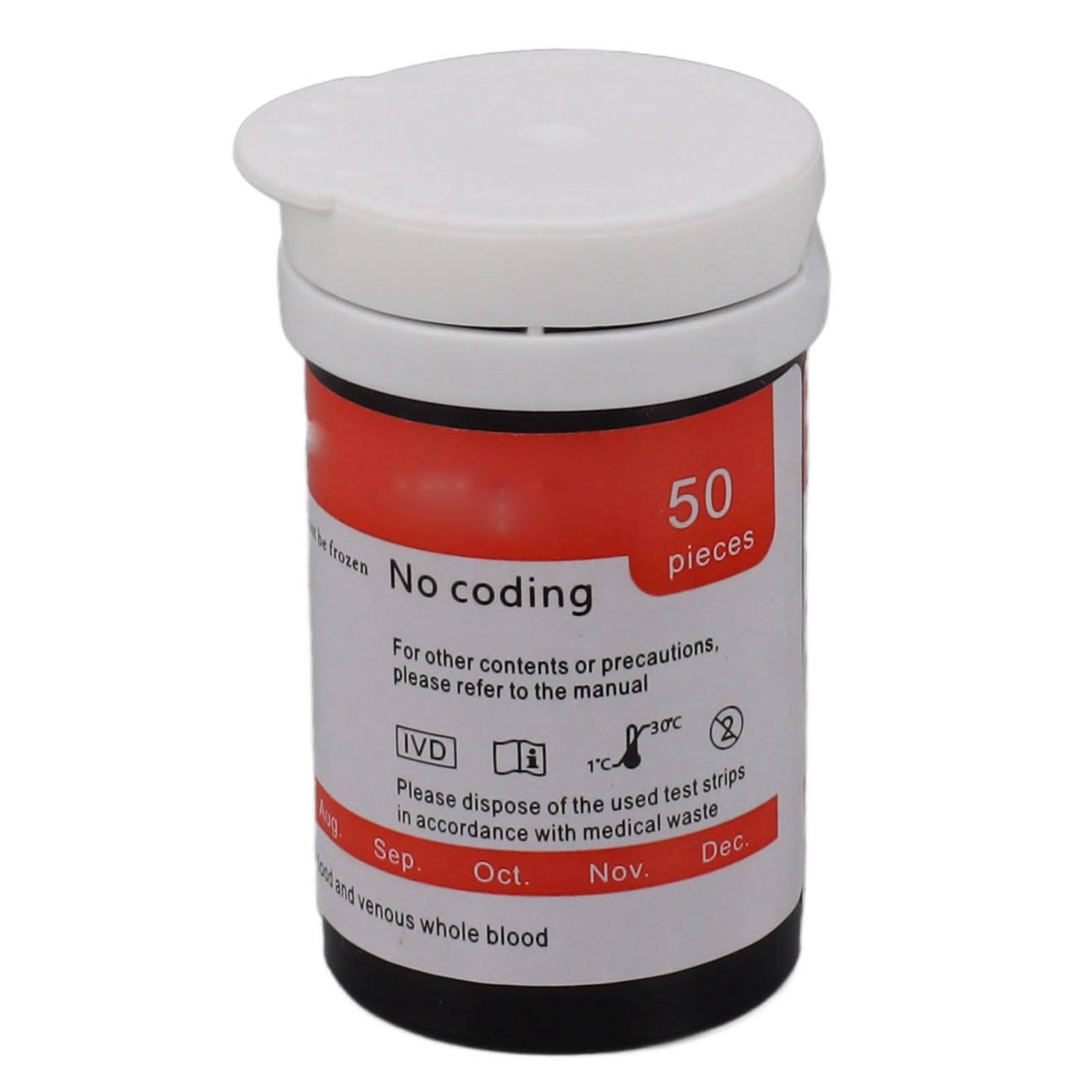 50 Count Accurate Glucose Test Strips for Diabetes Monitoring, PET Material