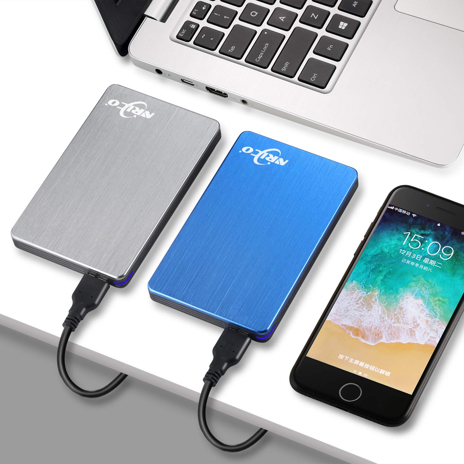 NRICO 500GB Portable External Hard Drive USB 3.0 HDD 2.5inch Storage Compatible for PC, Mac, Desktop,PS4 (500GB, Grey)