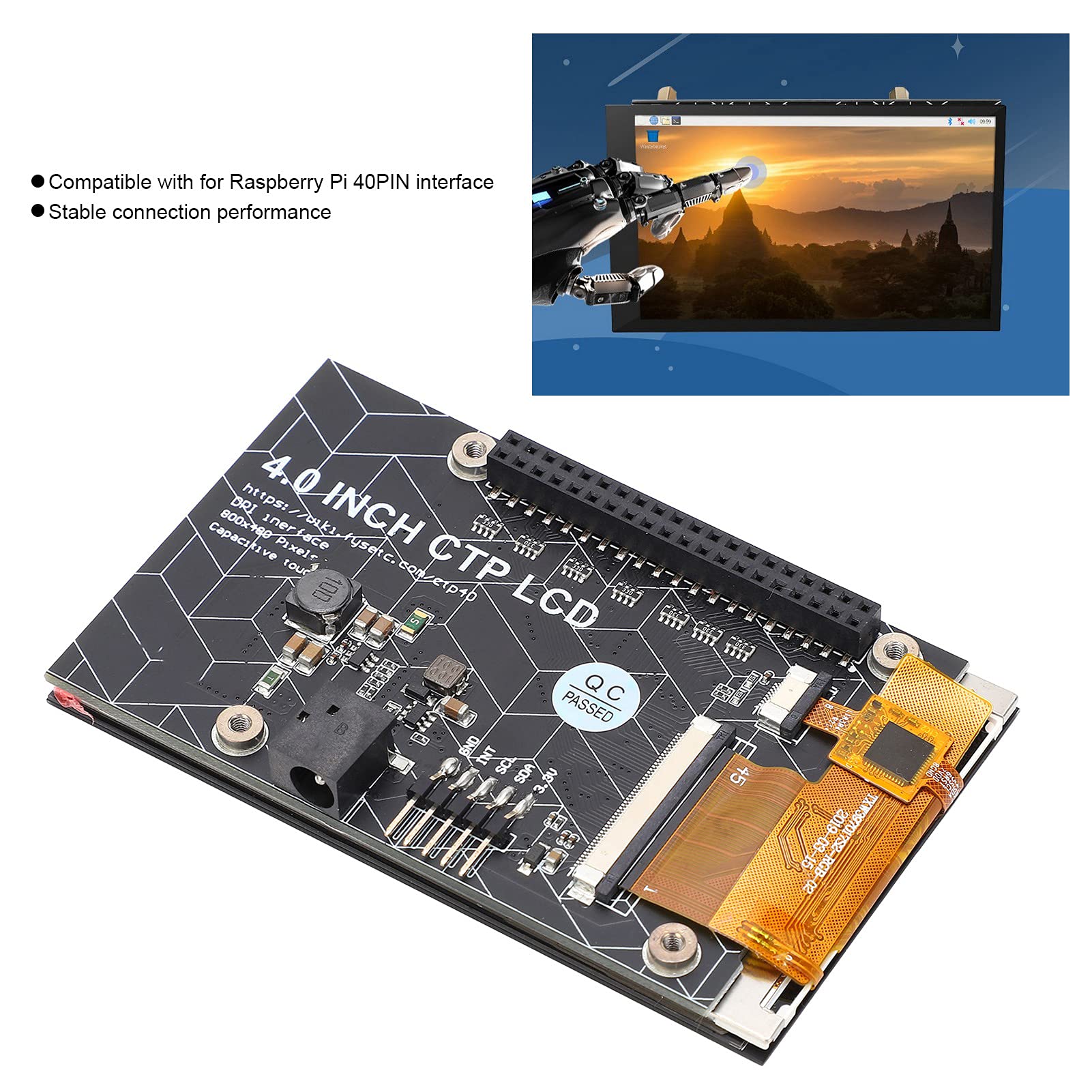 4.0in IPS Display, Beautiful 800x480 IPS Display Screen 4 Inch LCD for