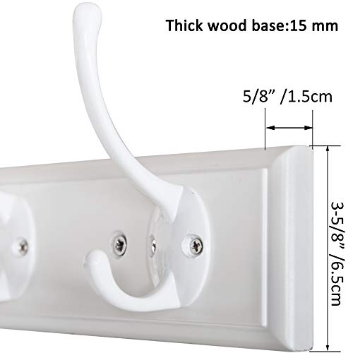 WEBI Coat Rack Wall Mounted,10 Hooks,38 1/4’’ Long,Wood Coat Hooks Wall Mounted,Coat Hanger Wall Hook Rack,Jacket Hooks for Hanging Coats,Clothes,Hats,White