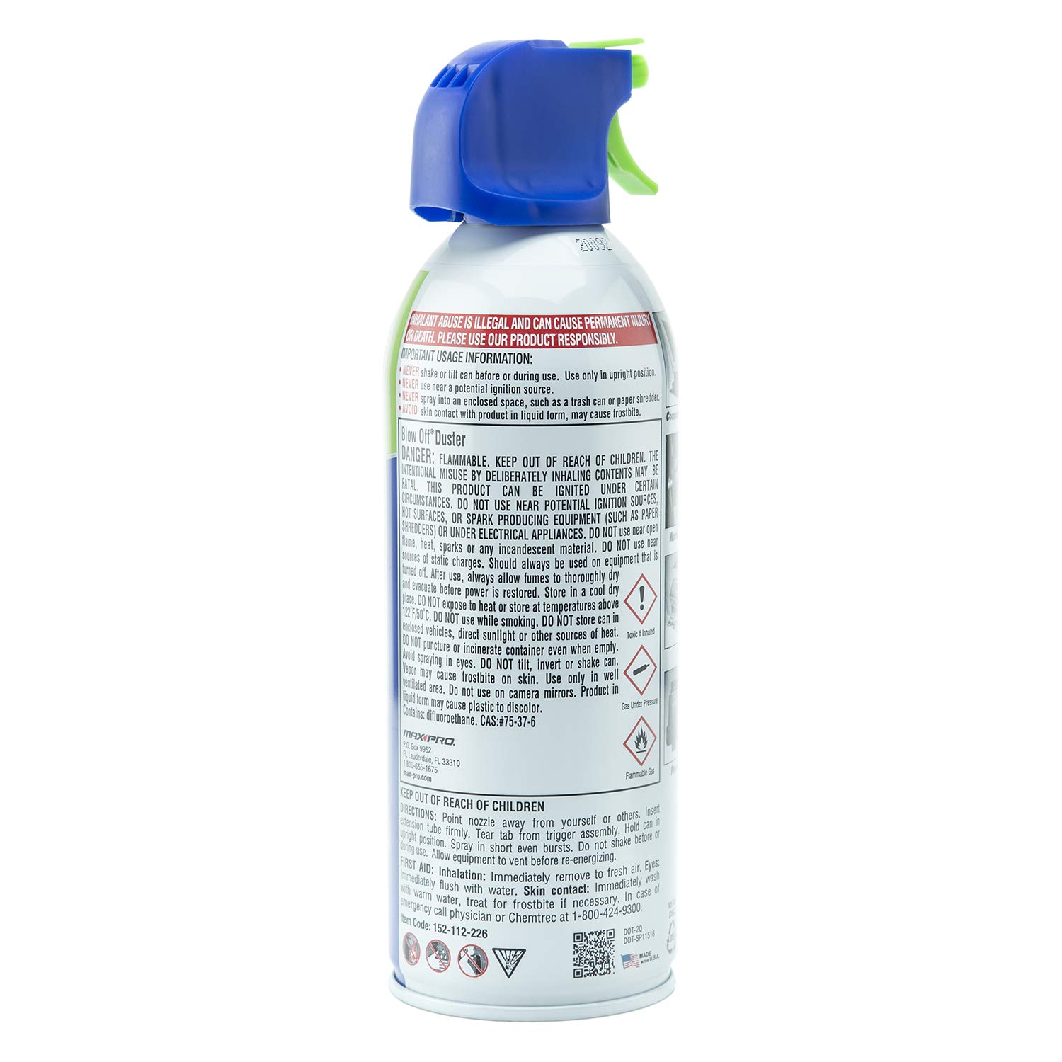 Blow Off 152112-226 Blow Off Duster - 10oz. (Case of 12 units)