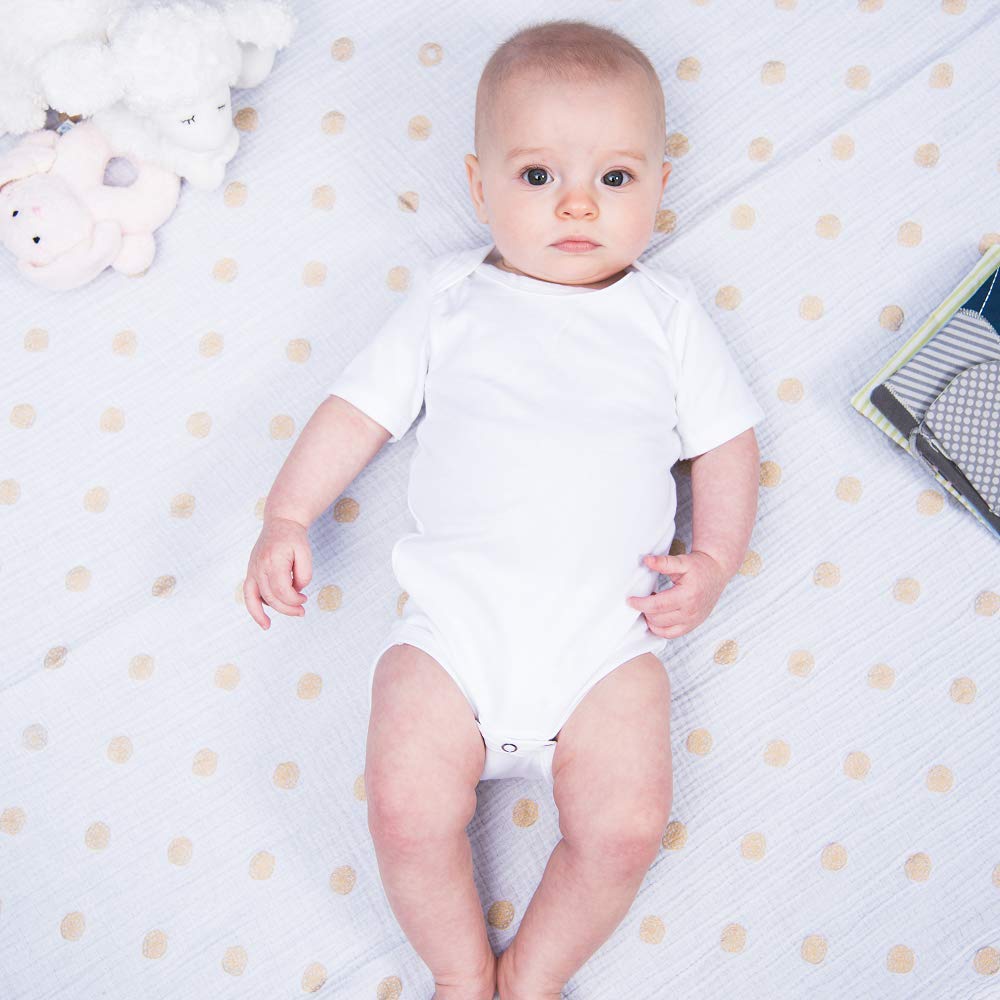 Laughing Giraffe Baby Blank Short Sleeve Unisex One Piece Bodysuit (12-18 Months, white)