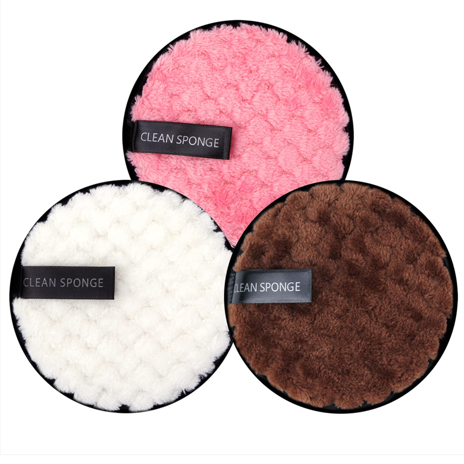 3 Pcs Reusable Makeup Remover Pads with Holder.Misforu Extra Large 5"Makeup Eraser Cloth Reusable Face Pads Eye Makeup Remover Pads for Face Eye Lip Washable Face Clean…