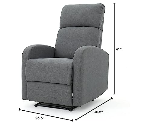 Christopher Knight Home Gaius Classic Fabric Recliner, Charcoal / Black