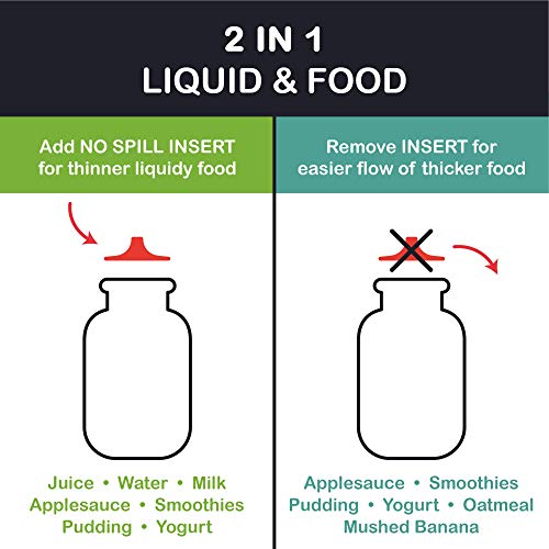 Blue 6 oz Squeasy Snacker Spill Proof Silicone Reusable Food Pouch - for Both Soft Foods and Liquids - Water, Apple Sauce, Yogurt, Smoothies, Baby Food - Dishwasher Safe