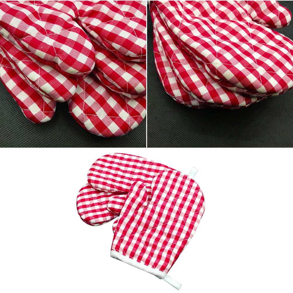 2pcs Kids Heat Insulation Anti-scald Gloves Kitchen Microwave Oven Gloves Mitts Baking Gloves