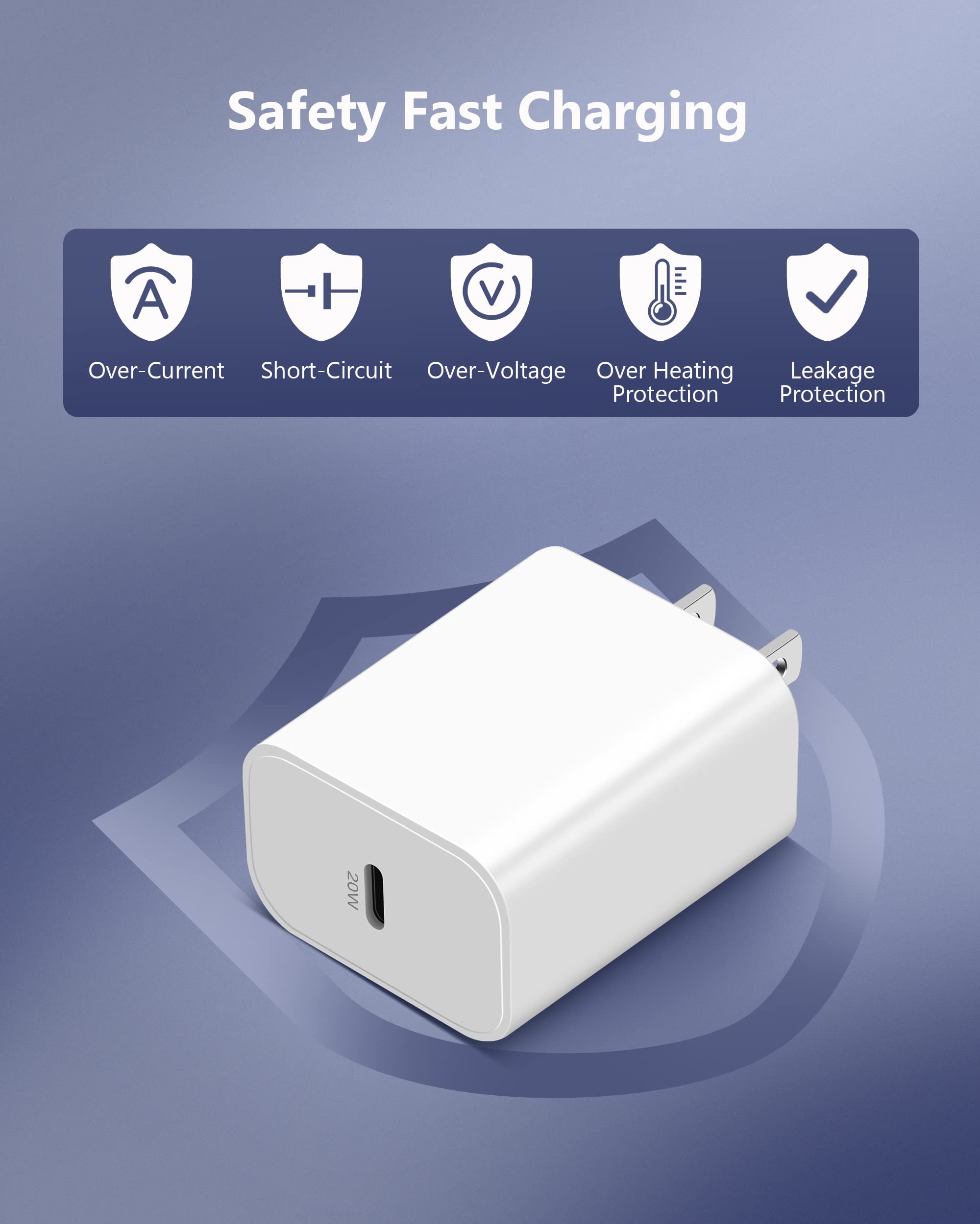 30W USB C Charger for Google Pixel 8/Pro/7/6/5/4/3/XL, iPhone 15/Pro Max/Plus, iPad Pro 11/12.9 inch, iPad Air 4th/5th, iPad 10th, PD 30-Watt Super Fast Charging USB C Block and 6FT USB-C Cable Cord