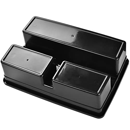 3-Compartment Plastic Cleaning Caddy Basket – Stackable Large Commercial Quality Plastic Tool Organizer Bucket with Handle, Black