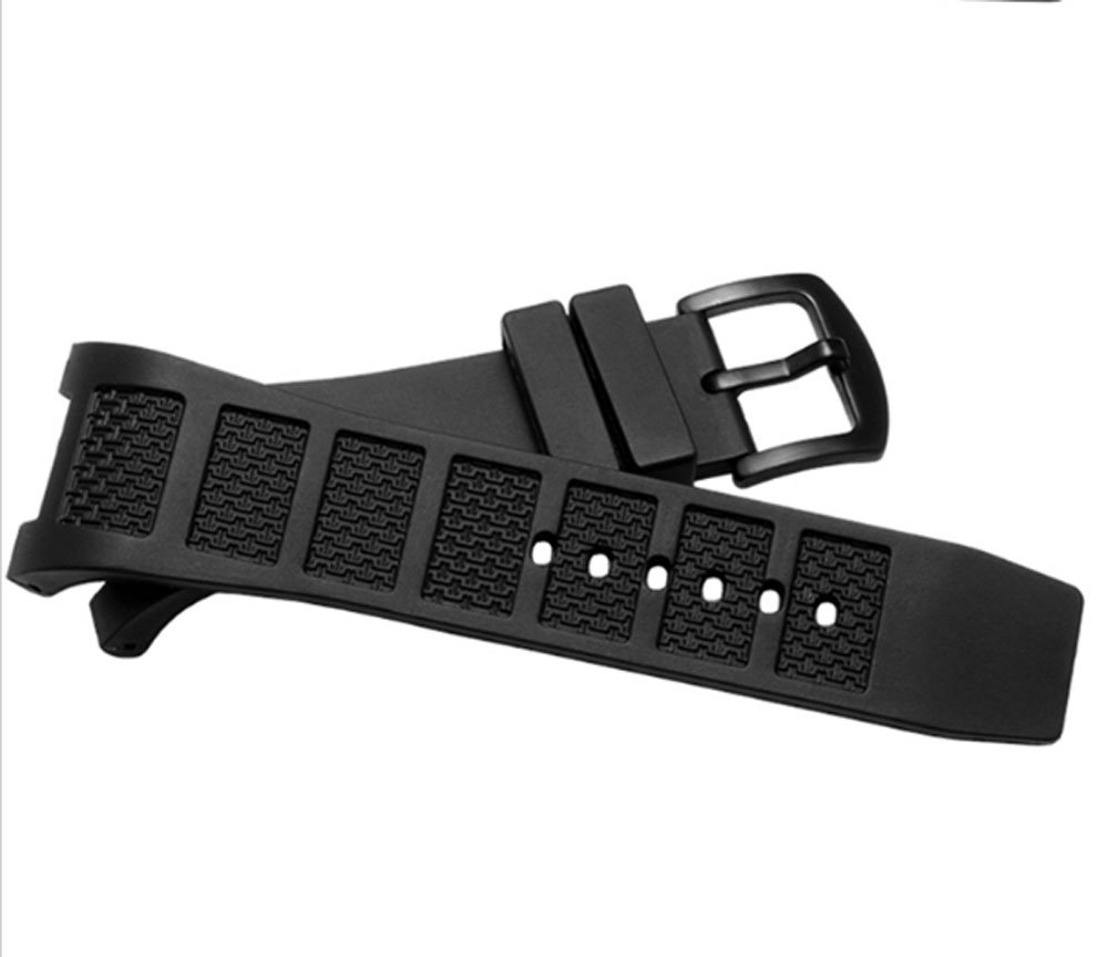 30x16mm Black Concave Lug Rubber Silicone Watch Band Strap Fits for IWC IWC500501 (Black buckle)