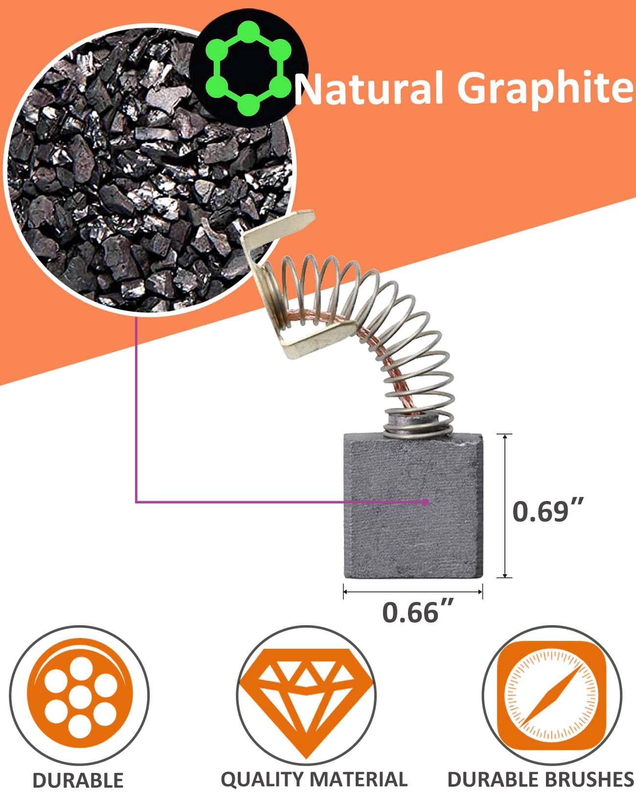 614367-00 Replacement Carbones para Accessories, 4-Pack Carbon Motor Brush Compatible with D24000 / DW713 / DW715 / DW716, Also Replaces 5140024-30/0502025007 / 999044