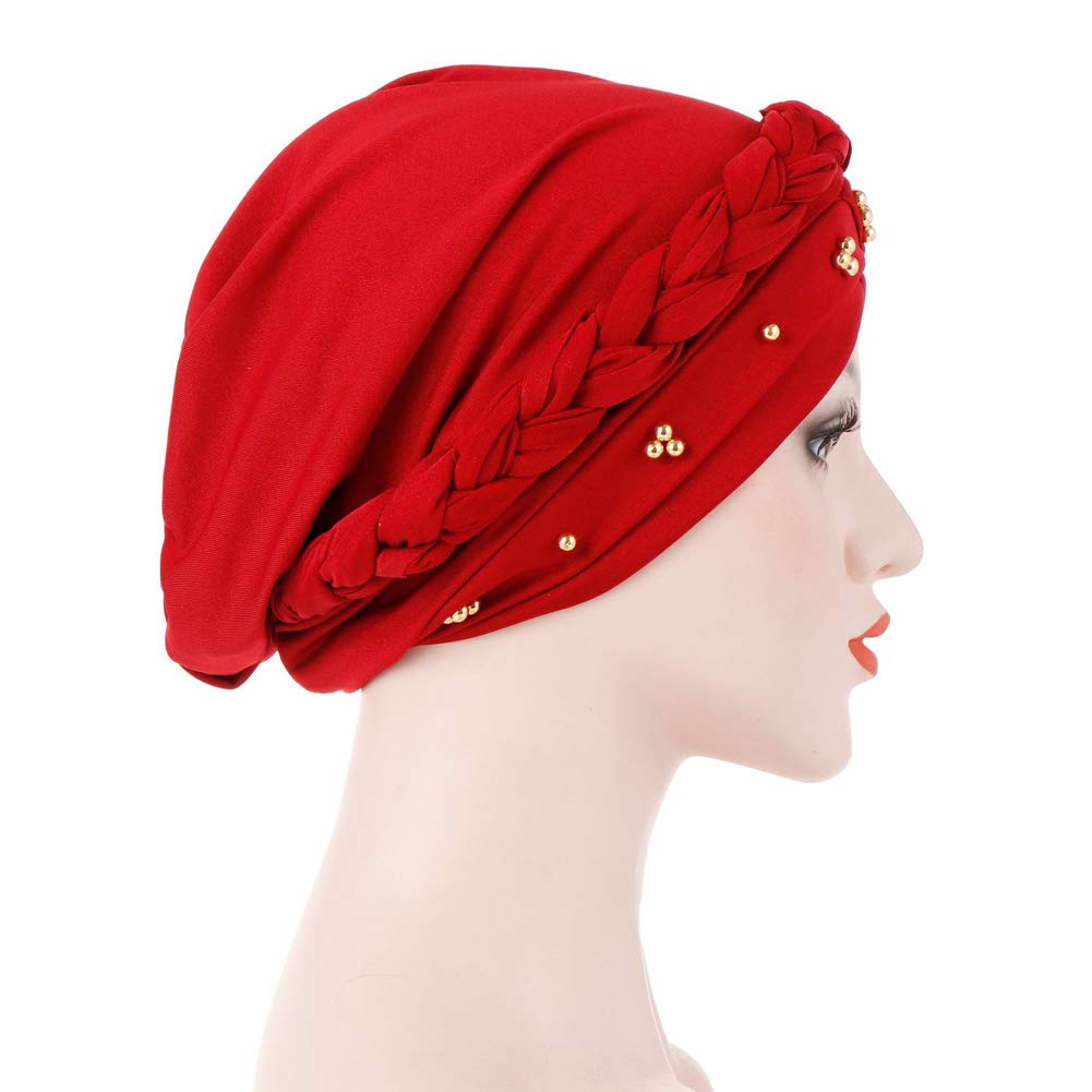 3 Packs Women Turban,Colorful Floral Printed One Plait Elegant Stretch Turban Head Wrap for Cancer Chemo