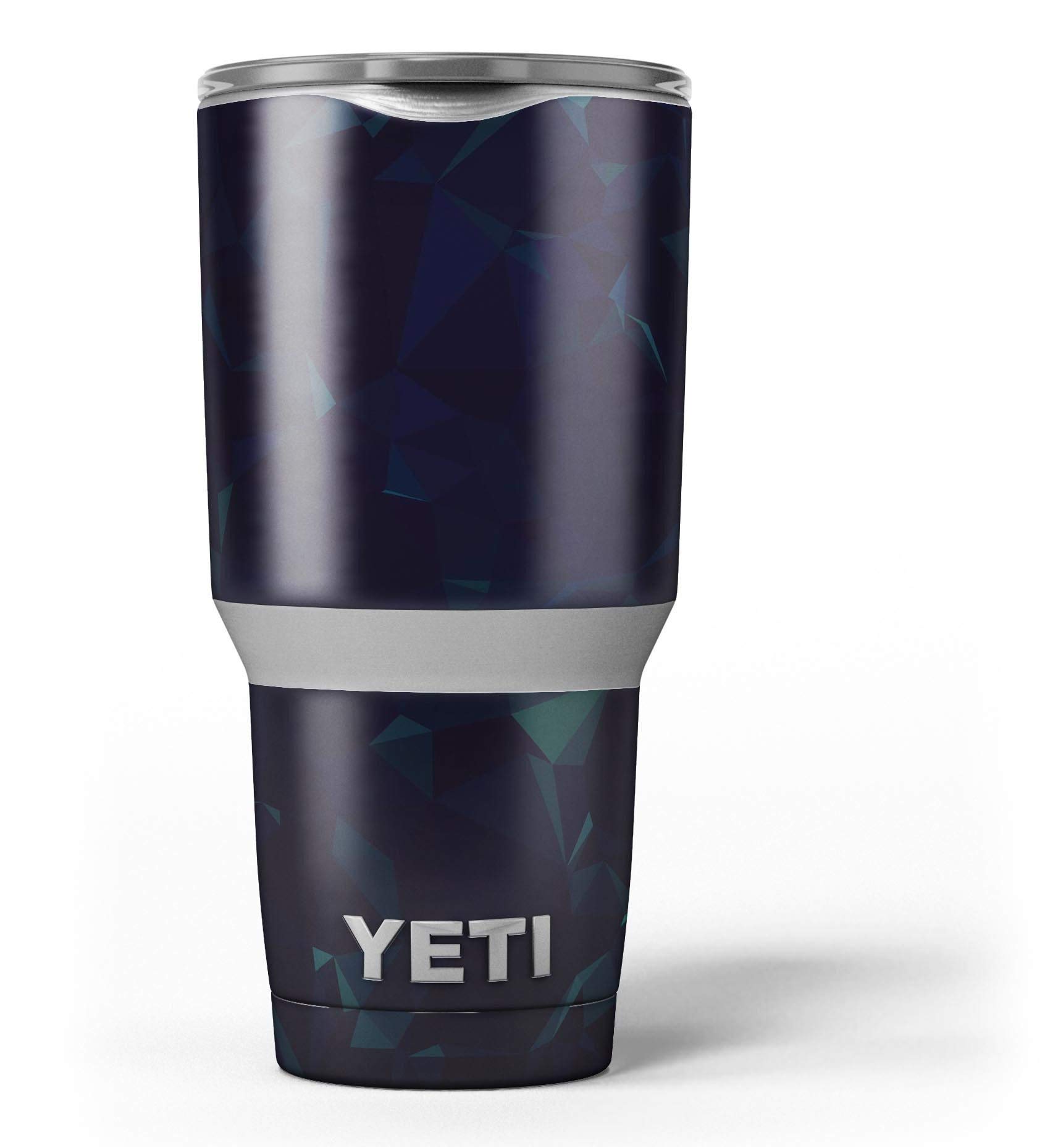 Design Skinz Blue Geometric V13 - Skin Decal Vinyl Wrap Kit Compatible with The Yeti Rambler Cooler Tumbler Cups