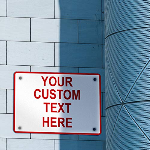 Aluminum Weatherproof Metal Sign Multiple Sizes Custom Personalized Text Here White Red Danger Horizontal Street Signs 10x7Inches