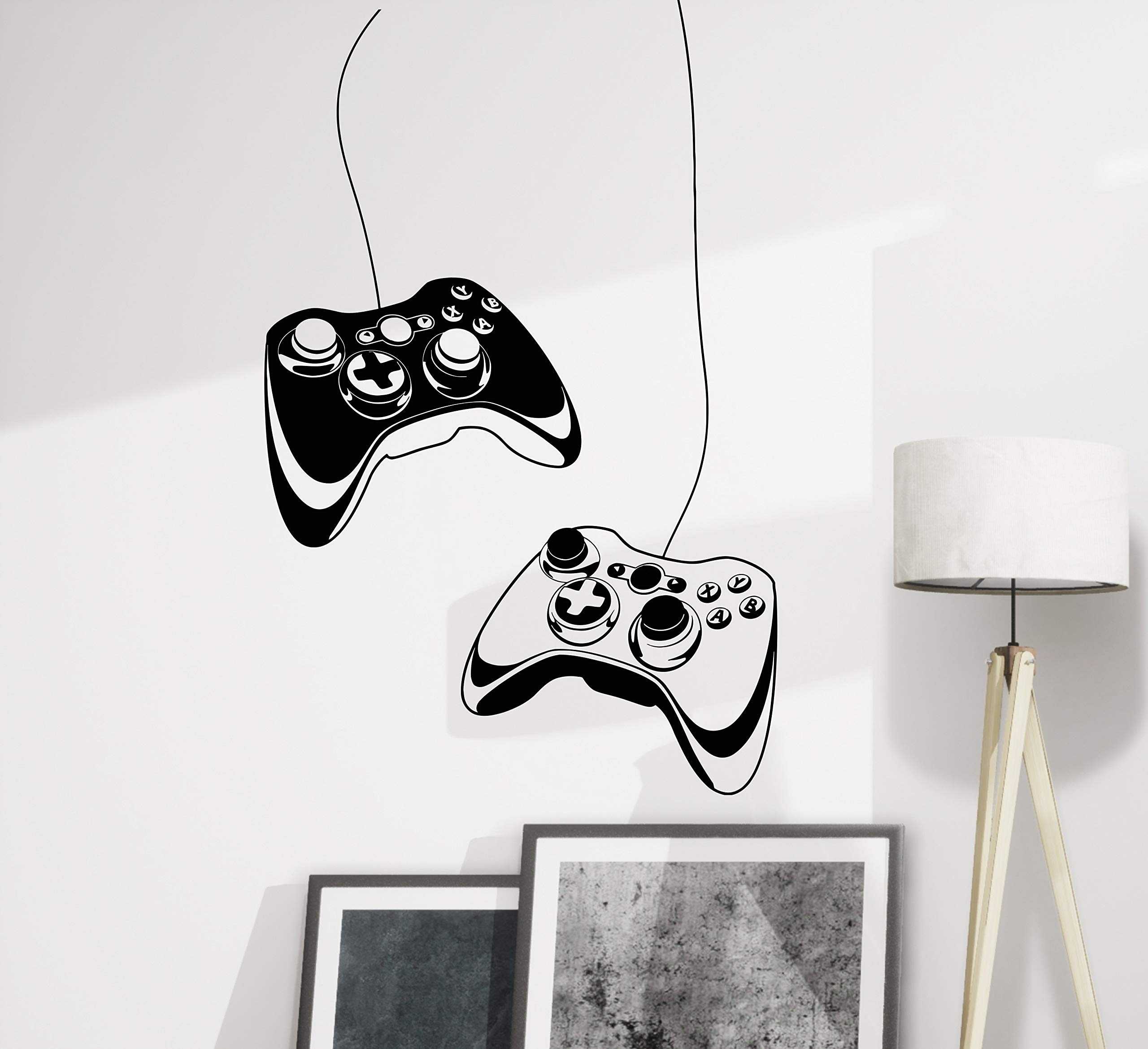 Wall Decal Gamer Gaming Joystick Vinyl Art Kids Room Large Decor z4909 (28 in X 43 in)
