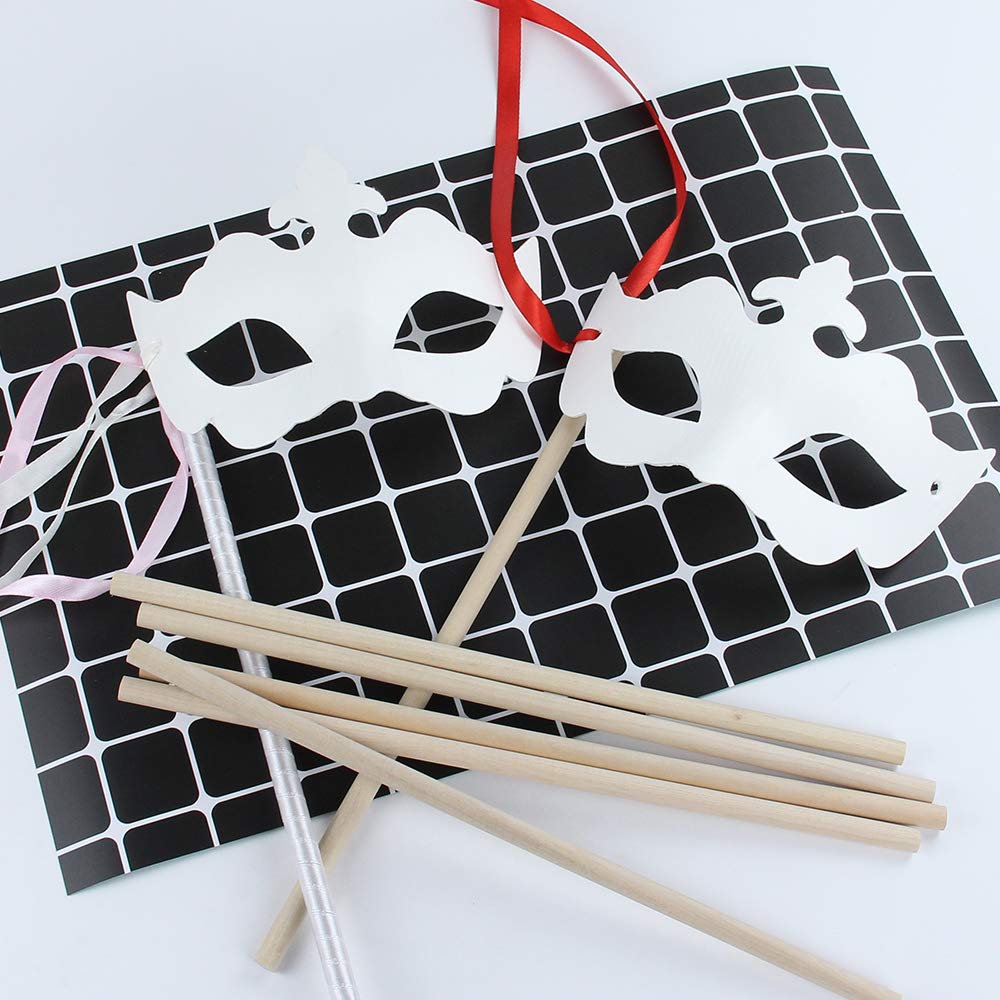 3/8 x 12 Inch, Wooden Dowel Rods, Unfinished Round Sticks for Pennant, Wedding, Christmas, Music Class, Party, DIY Crafts, 50 pcs