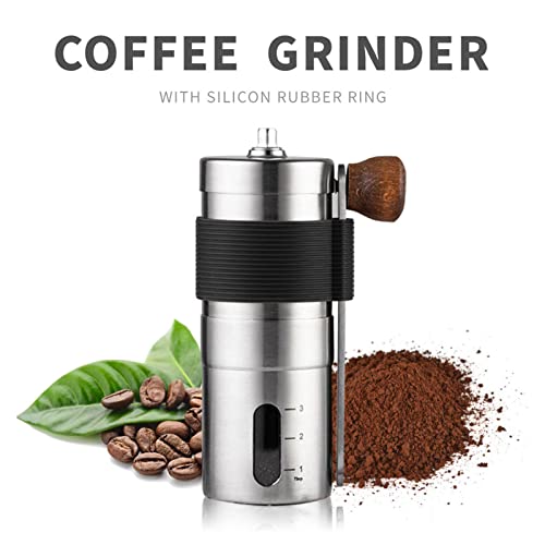Adjustable Stainless Steel Manual Coffee Grinder, Portable Conical Burr Grinder for Home, Office, and Camping