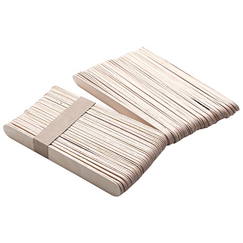 Bluezoo 100 Count Waxing Sticks Spatulas Large Wood Wax Applicator for Eyebrow Bikini Line Hair Removal and Smooth Skin, Salon Spa and Home Usage, Wooden Wax Stick