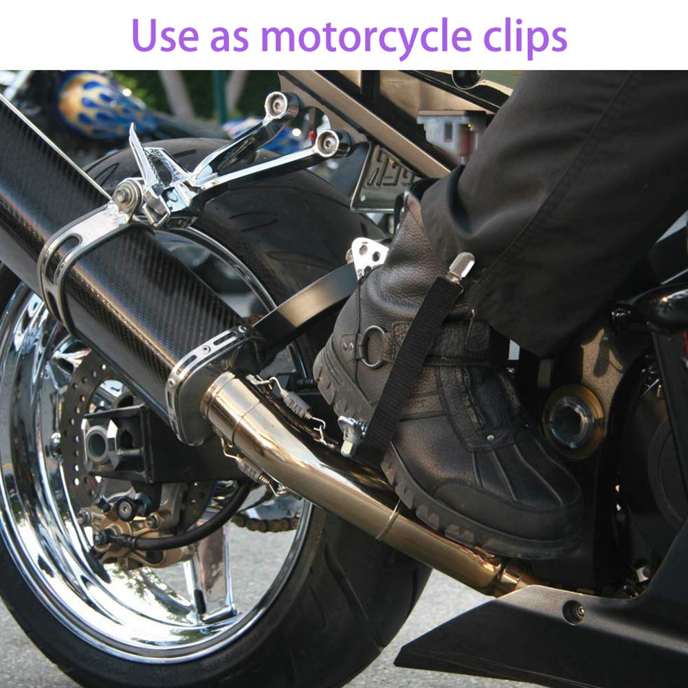 2Pcs Adjustable Boot Strap 7.8 Inch Elastic Boot Clips Strong Pant Stirrups Leg Straps Mitten Glove Clips for Women Men Kids Adults Multi-Purpose Bed Sheet Sofa Motorcycle Bike Riding Strap ,Black