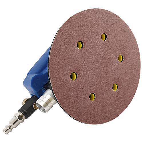 6" Air Random Orbital Sander with Dust Bag, 10000RPM Speed Pneumatic Palm Sander with 7 pcs 240# Sandpaper