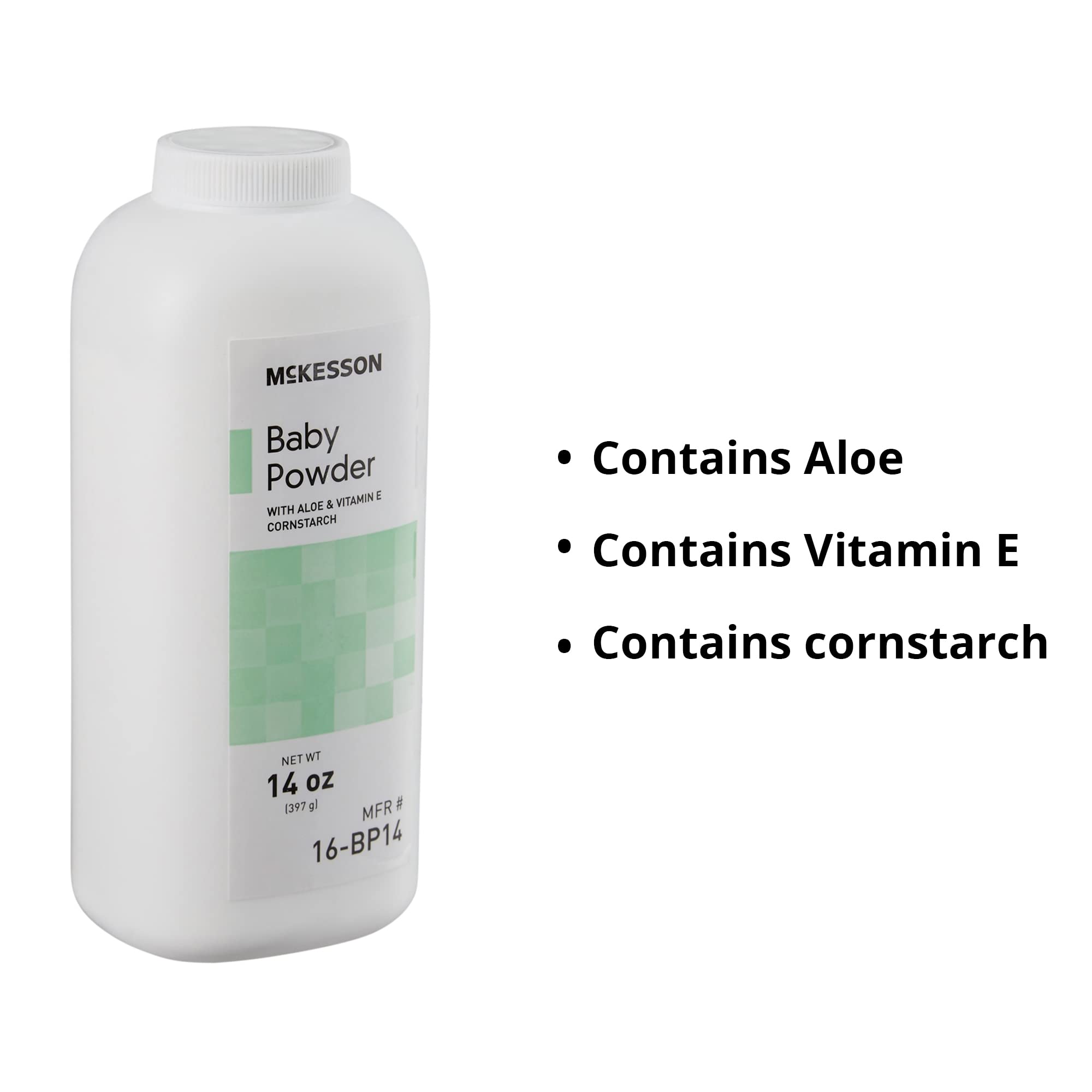 McKesson Baby Powder - Cornstarch, with Aloe and Vitamin E - Fresh Scent, 14 oz, 12 Count
