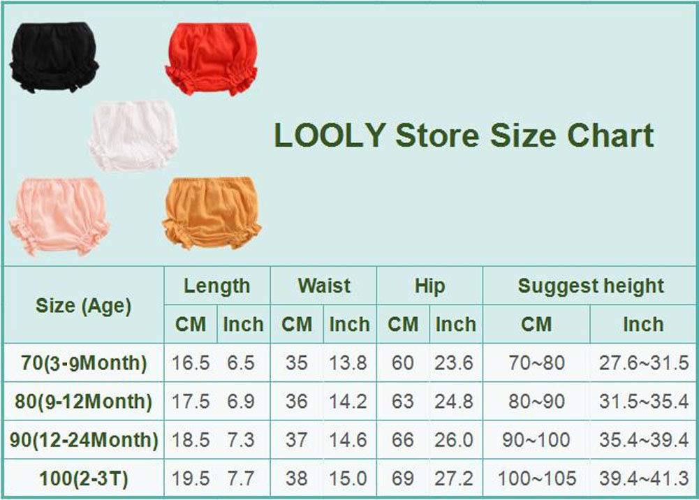 LOOLY Newborn Toddler Kids Cotton Linen Ruffle Bloomer Shorts Diaper Cover 0-2T(100,A-White)