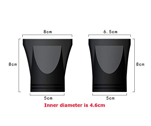 2Pcs Professional Plastic Salon Hair Dryer Nozzle Replacement Narrow Concentrator Replacement Blow Flat Hairdressing Styling Tool Hair Drying Nozzle Fit For Outer Diameter 4.5cm (Black)