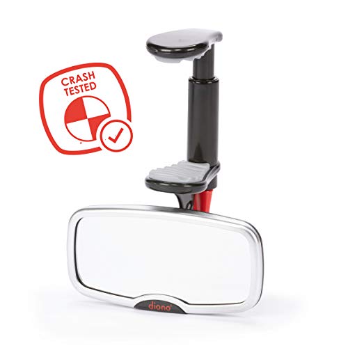 Diono See Me Too Rear View Forward Facing Baby Mirror for Car, Fully Adjustable Driver Mirror with Wide Crystal Clear View, Shatterproof, Crash Tested