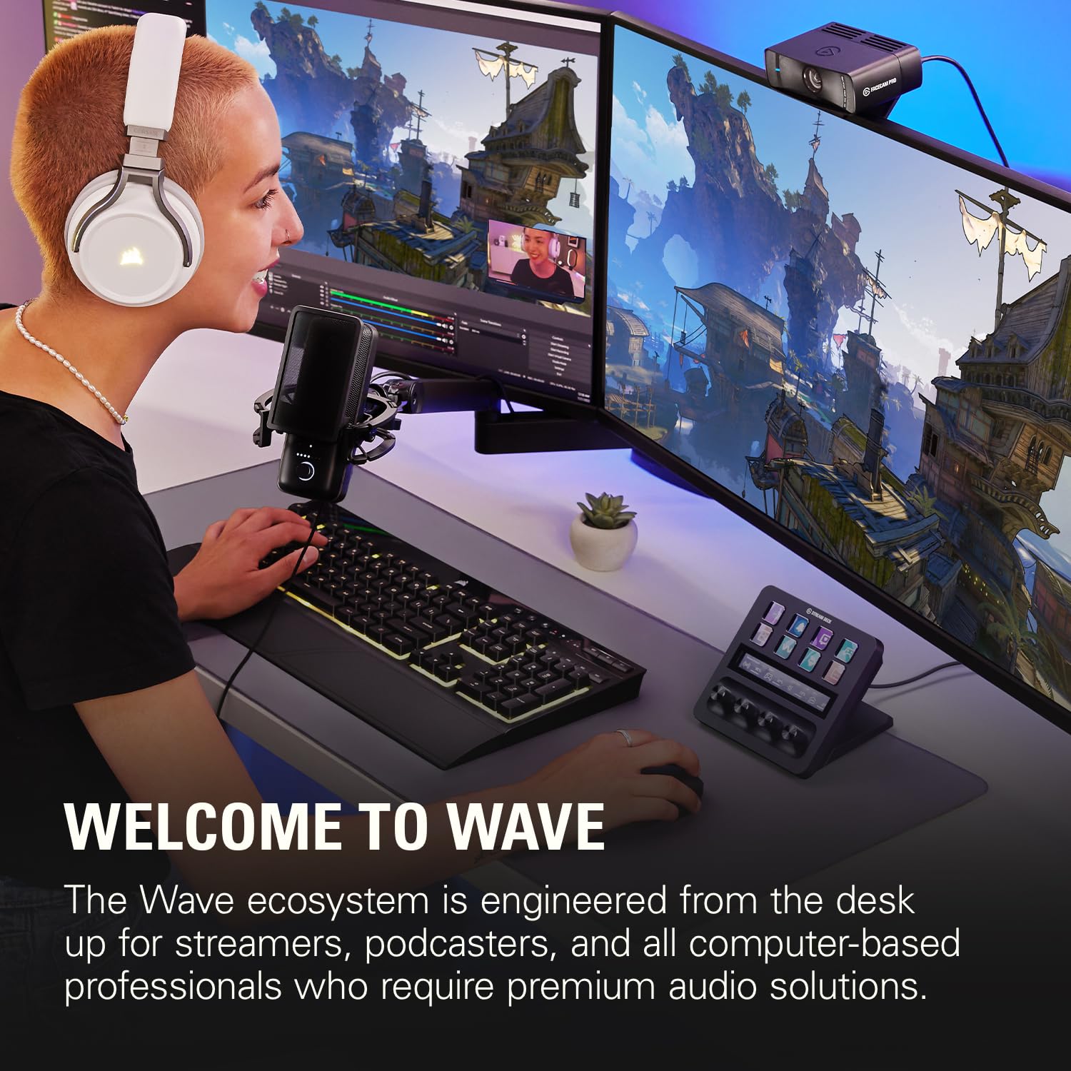 Elgato Pro Audio Set - Premium USB Condenser Microphone with Shock Mount, Pop Filter and Low Profile Mic Arm, for Streaming, Podcast, Gaming and Home Office, Free Mixer Software, for Mac, PC