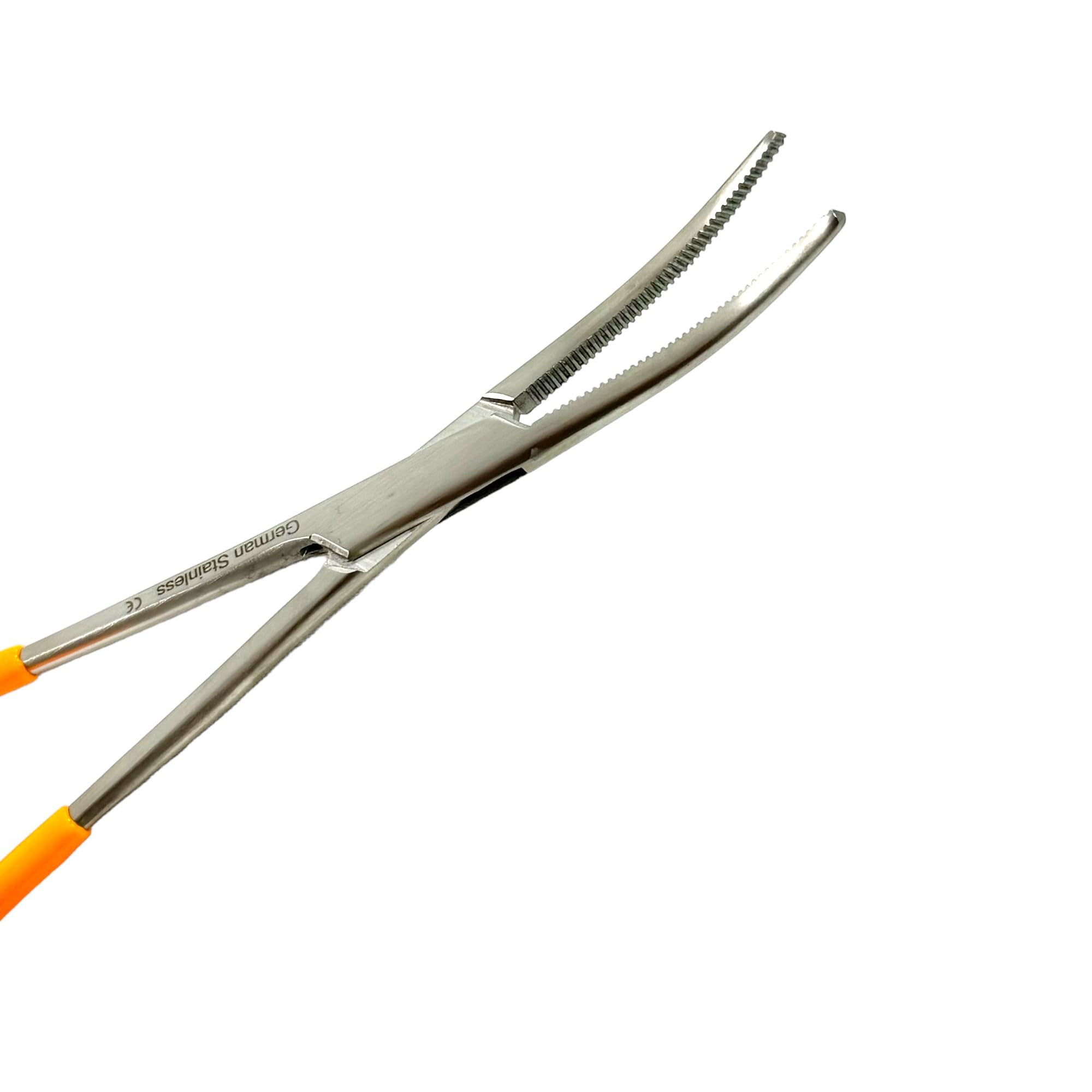 Premium German Stainless 6 1/2" Hemostat Forceps clamp w/Vinyl Grip,Curved Jaw Instrument (Cynamed Brand)