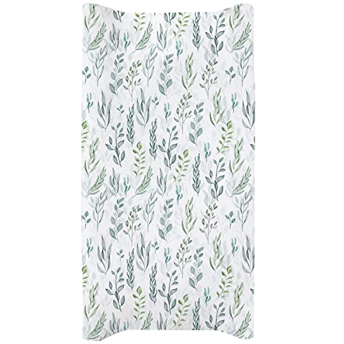 Diaper Changing Pad Cover, Soft Breathable Fabric Baby Stretchy Changing Table Pad Cover, Jersey Knit Changing Table Sheets for Boys and Girls, Green Leaf