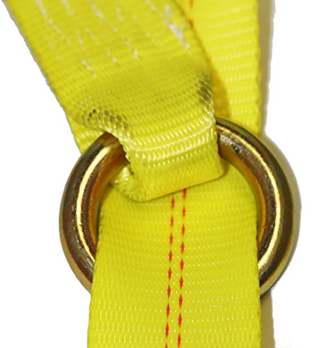 Mytee Products (4 Pack 2" x12' Winch Lasso Strap with O Ring, Yellow - Car Tie Down Tire Straps for Trailers Auto Tow Car Hauler Wheel Net