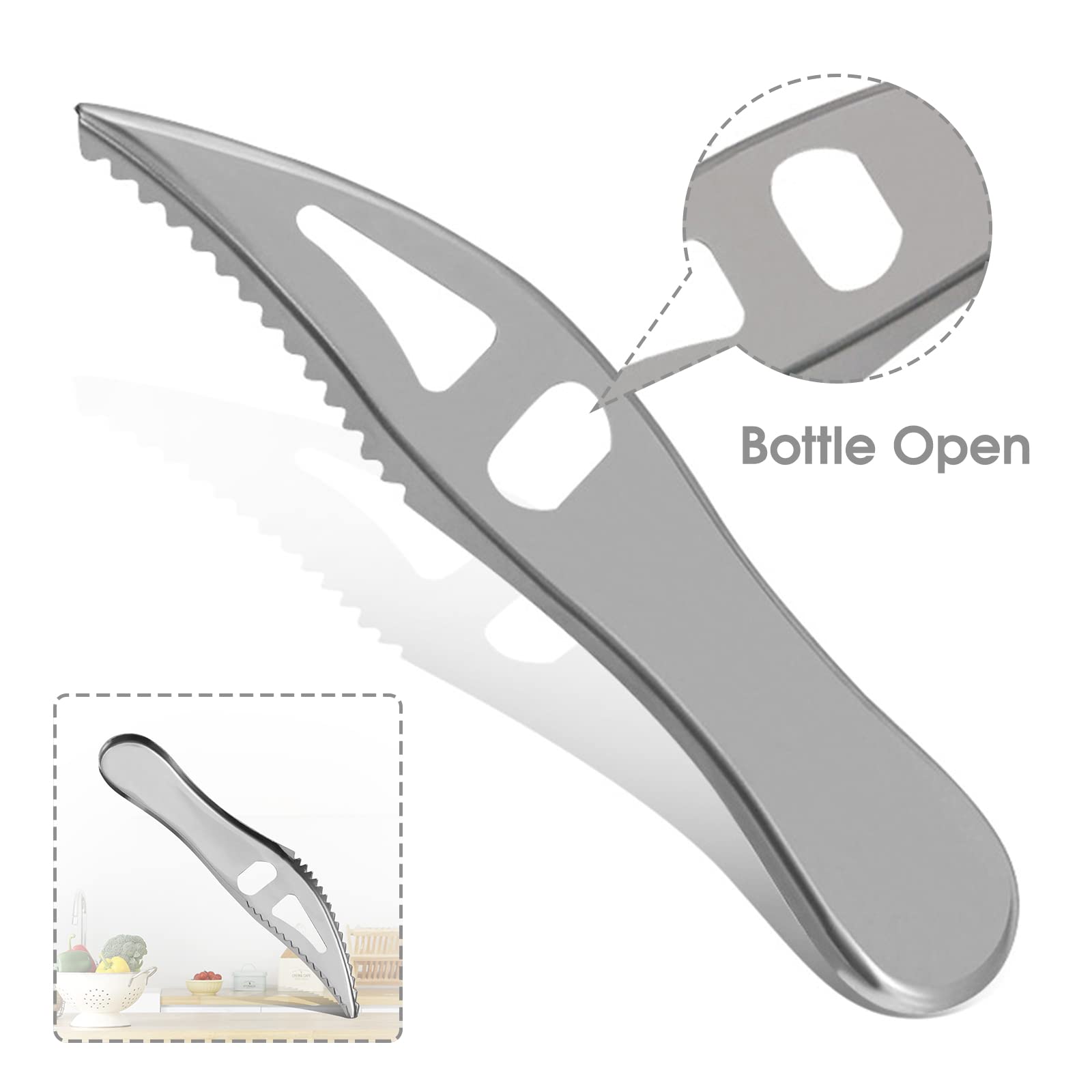 4 Pieces Stainless Steel Fast Remove Fish Skin Brush Plastic Fish Scales Graters Scraper Easy Kitchen Cleaning Tool (4pcs Set)