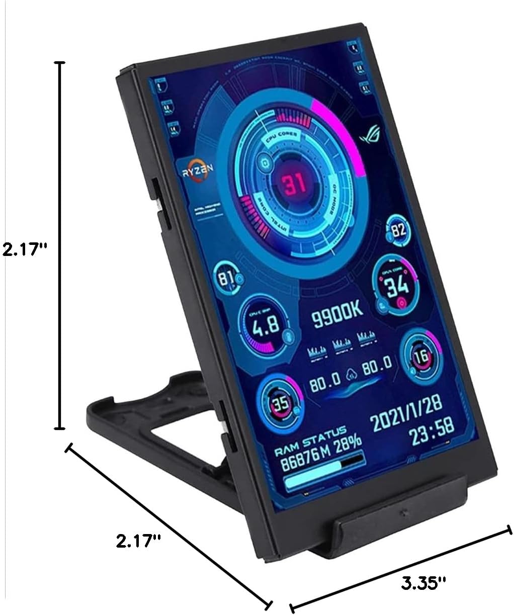 3.5 Inch IPS USB Mini Screen AIDA64 CPU RAM HDD Data Monitor Computer Temperature Display Type-C Sub Screen
