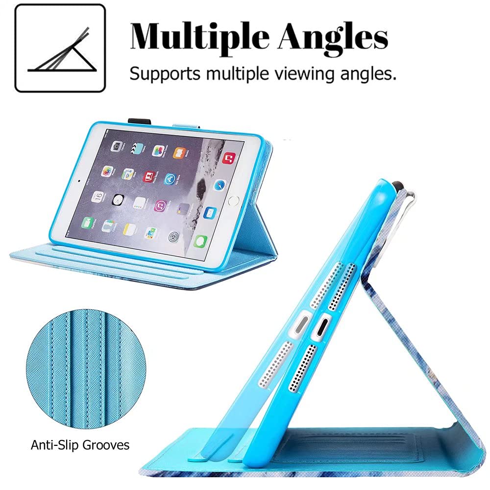 Fancity for iPad 9th Generation Case 2021, for iPad 8th 7th Generation Case (2020/2019 Release), 10.2 Inch PU Leather Case with Pen Holder, Smart Wake Sleep Stand Cover with Card Slot, Angle Unicorn