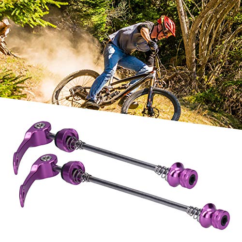 2pcs Bicycle Wheel Skewer, Road Mountain Bicycle Quick Release Skewers Bike Front Rear Skewer Accessory(Purple) Bicycles and Spare Parts