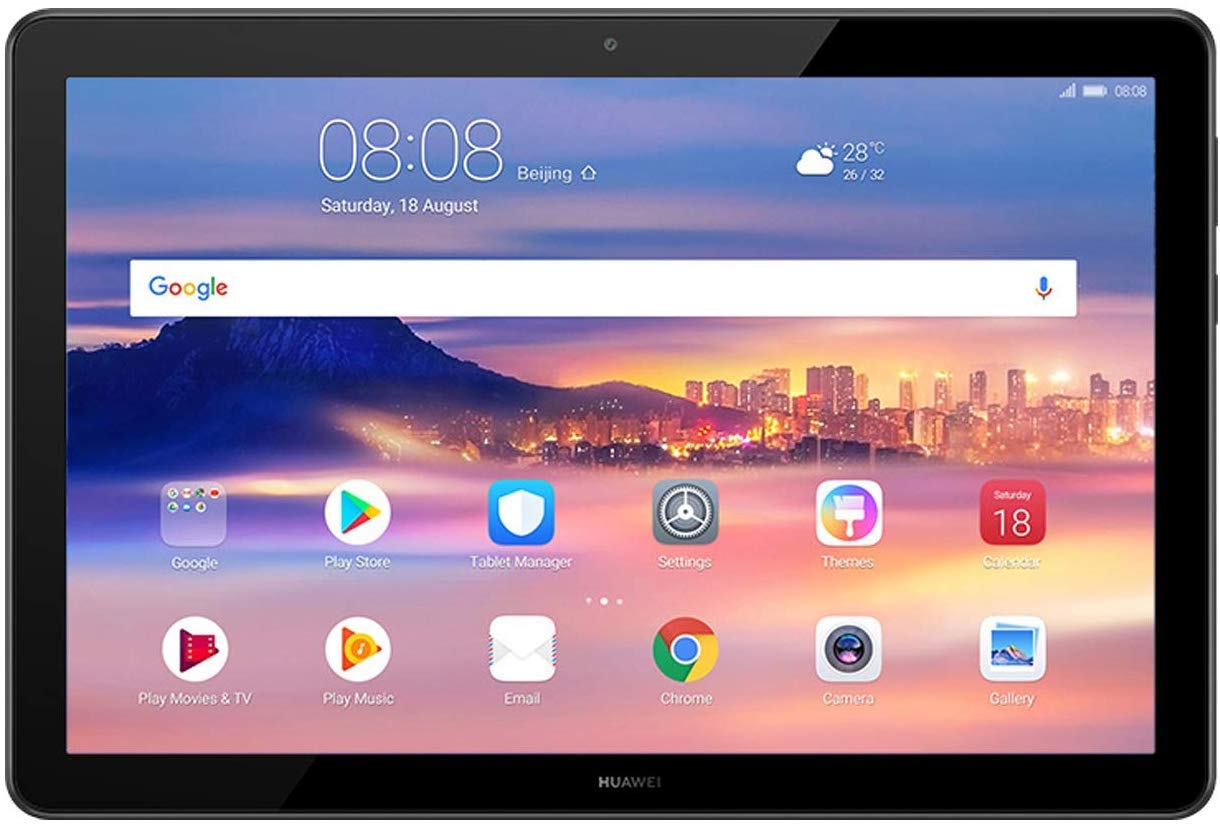 MediaPad T5 Tablet with 10.1" IPS FHD Display, Octa Core, Dual Harman Kardon-Tuned Speakers, 4G LTE, 2GB+16GB, International Version No Warranty (Black)