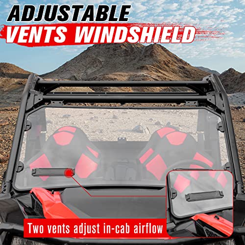 A & UTV PRO Front Full Windshield for Polaris General 1000 /General 4 1000 /XP 1000 /XP 4 1000 2016-2023, Clear Tough Hard Coated Poly Vented Window Accessories, Replace OEM # 2884337