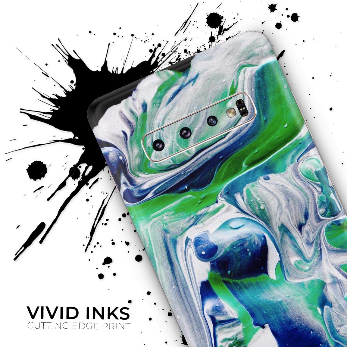 DesignSkinz Liquid Abstract Paint V39 Protective Vinyl Decal Wrap Skin Cover Compatible with The Samsung Galaxy S20 (Screen Trim & Back Glass Skin)