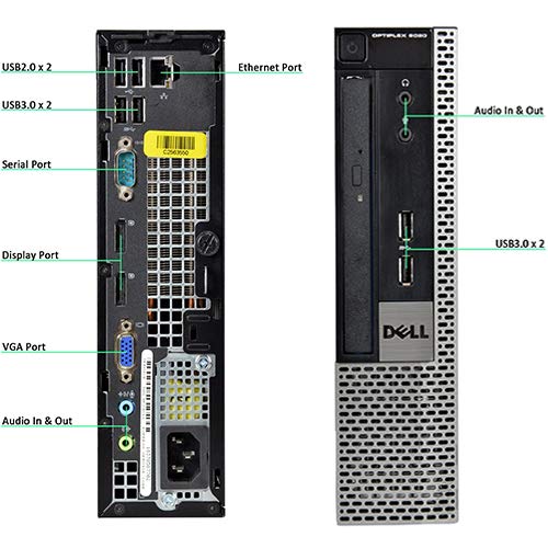 Dell Optiplex Ultra Small USFF Desktop Computer PC (Intel Core i5, 4 GB Ram, 128 GB SSD, WiFi, DVD-RW) 17in Dell Monitor Windows 10 (Renewed)