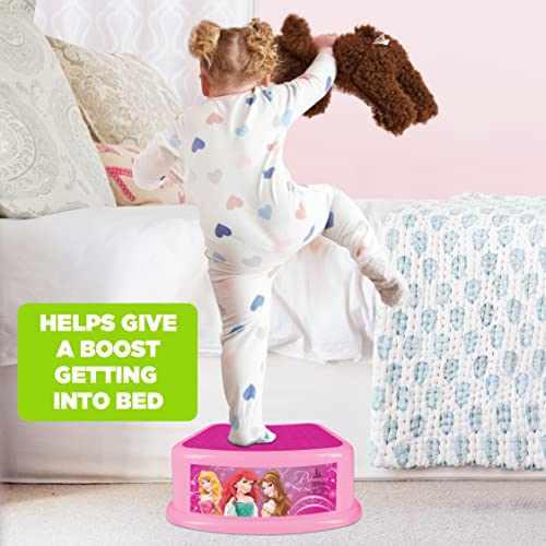 Disney Princess "Royal Debut" Bathroom Step Stool for Kids Using The Toilet and Sink, Pink, 14.5 x 10.25 x 5.25 inches