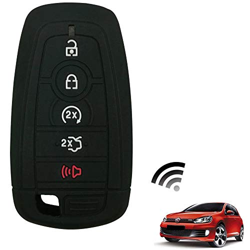 2pcs Car Remote Key Cover Fob Silicone Outer Case For Ford Escape Explorer Edge Flex Focus Taurus Lincoln Mks Mustang Outer Casing Shell Jacket Protector 5 buttons